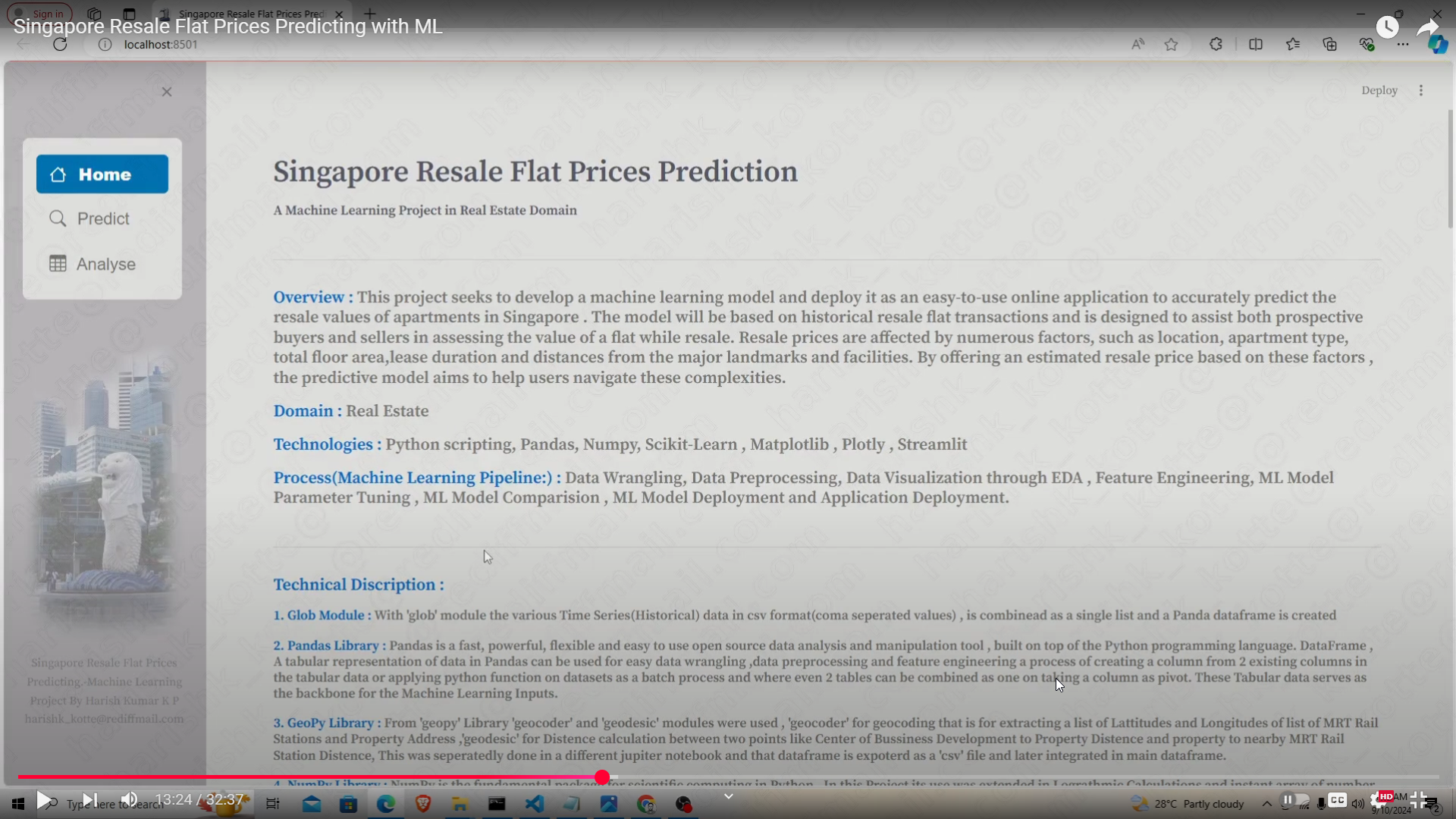 Singapore_HBD_PricePrediction_HarishKumarKP_E-Portfolio
